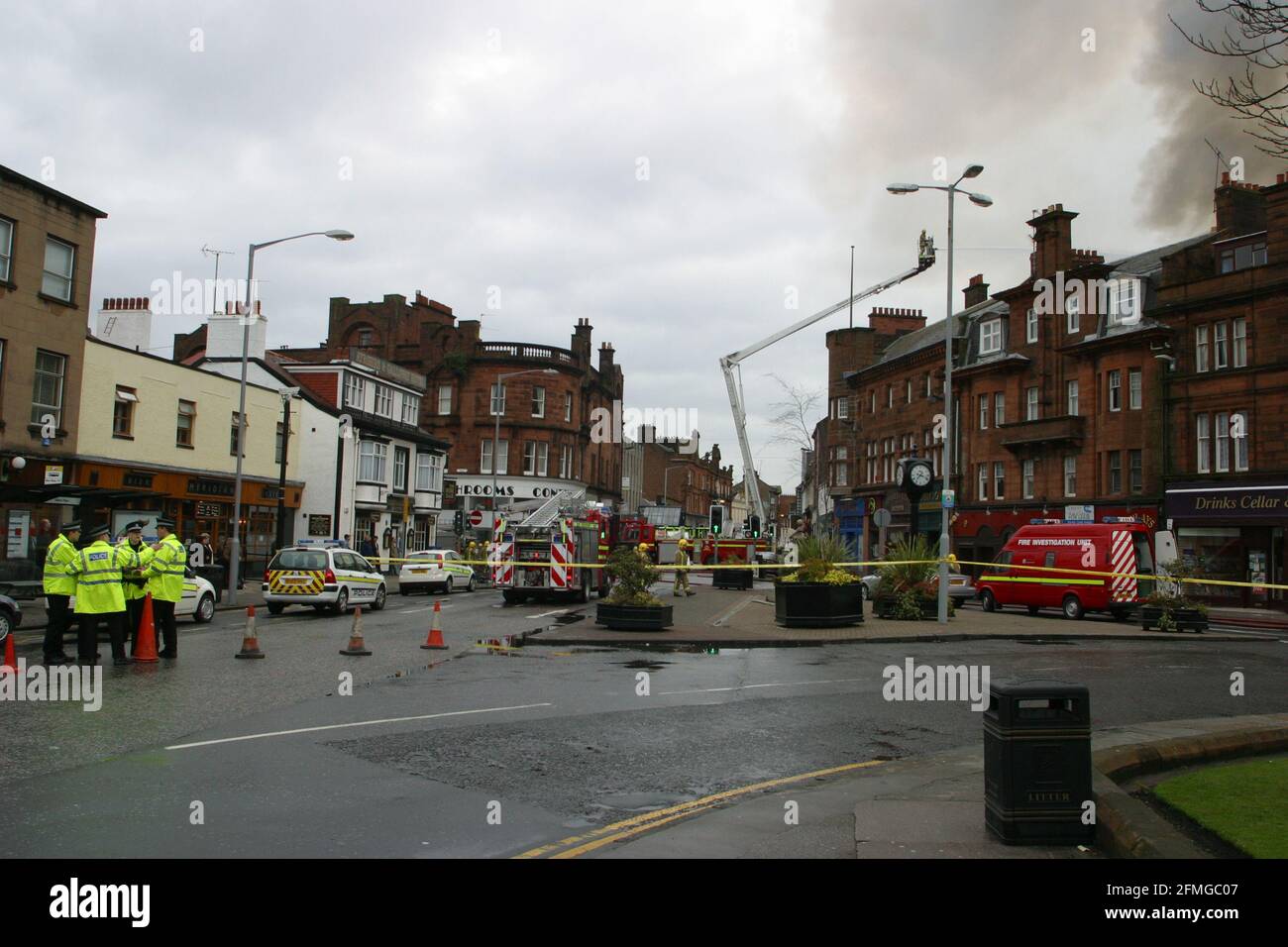 Burning building in Ayr, Ayrshire, Scotland, UK. Scottish Fire & rescue ...