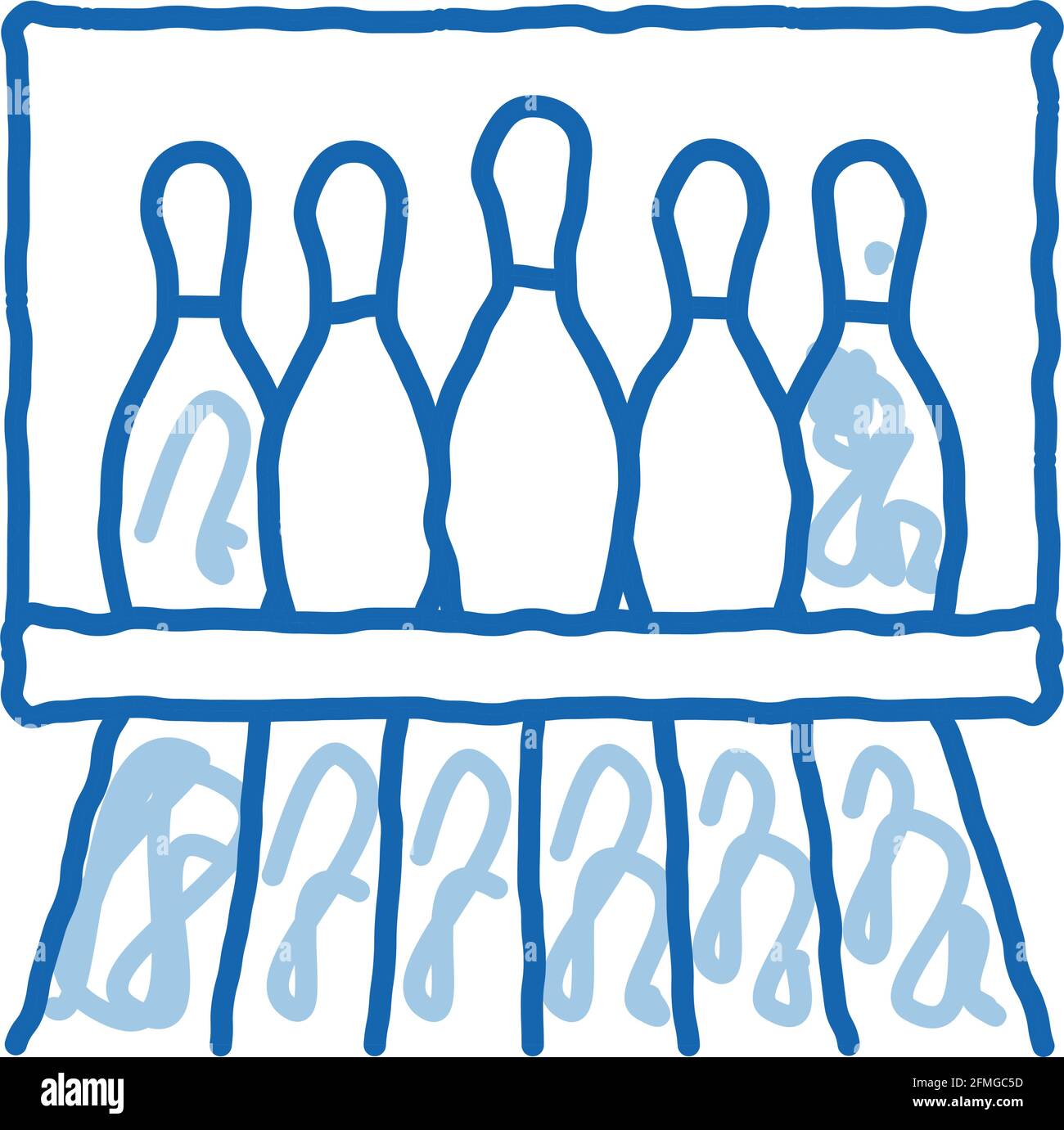 Bowling Lanes doodle icon hand drawn illustration Stock Vector Image ...