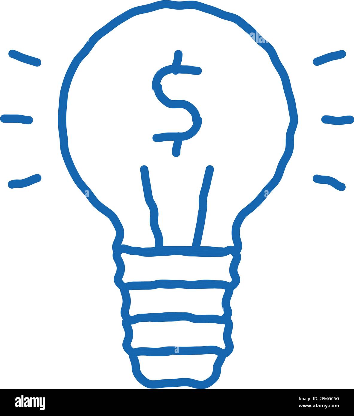 Light Lamp Money doodle icon hand drawn illustration Stock Vector Image ...