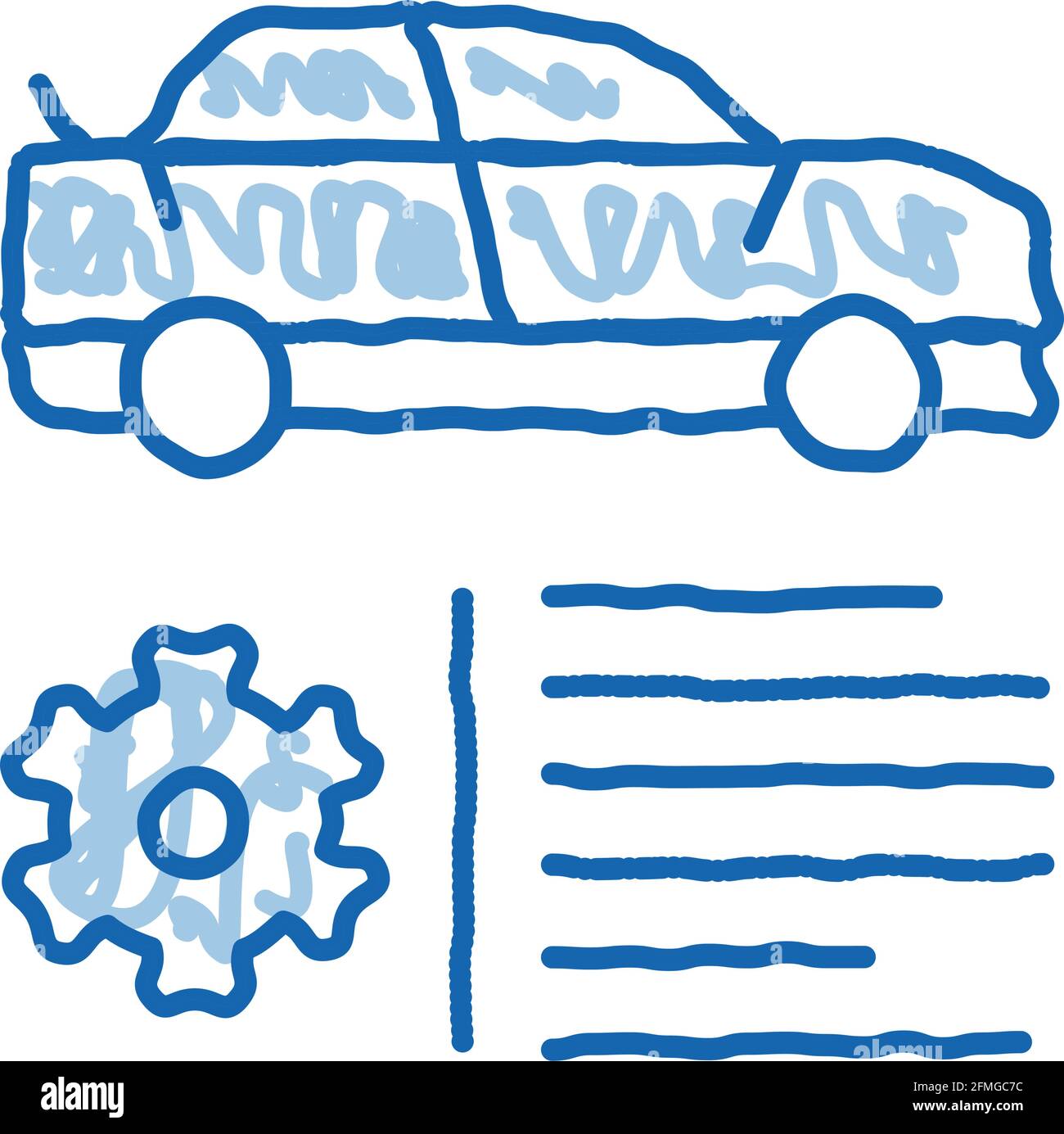 Car Feature Gear doodle icon hand drawn illustration Stock Vector Image ...