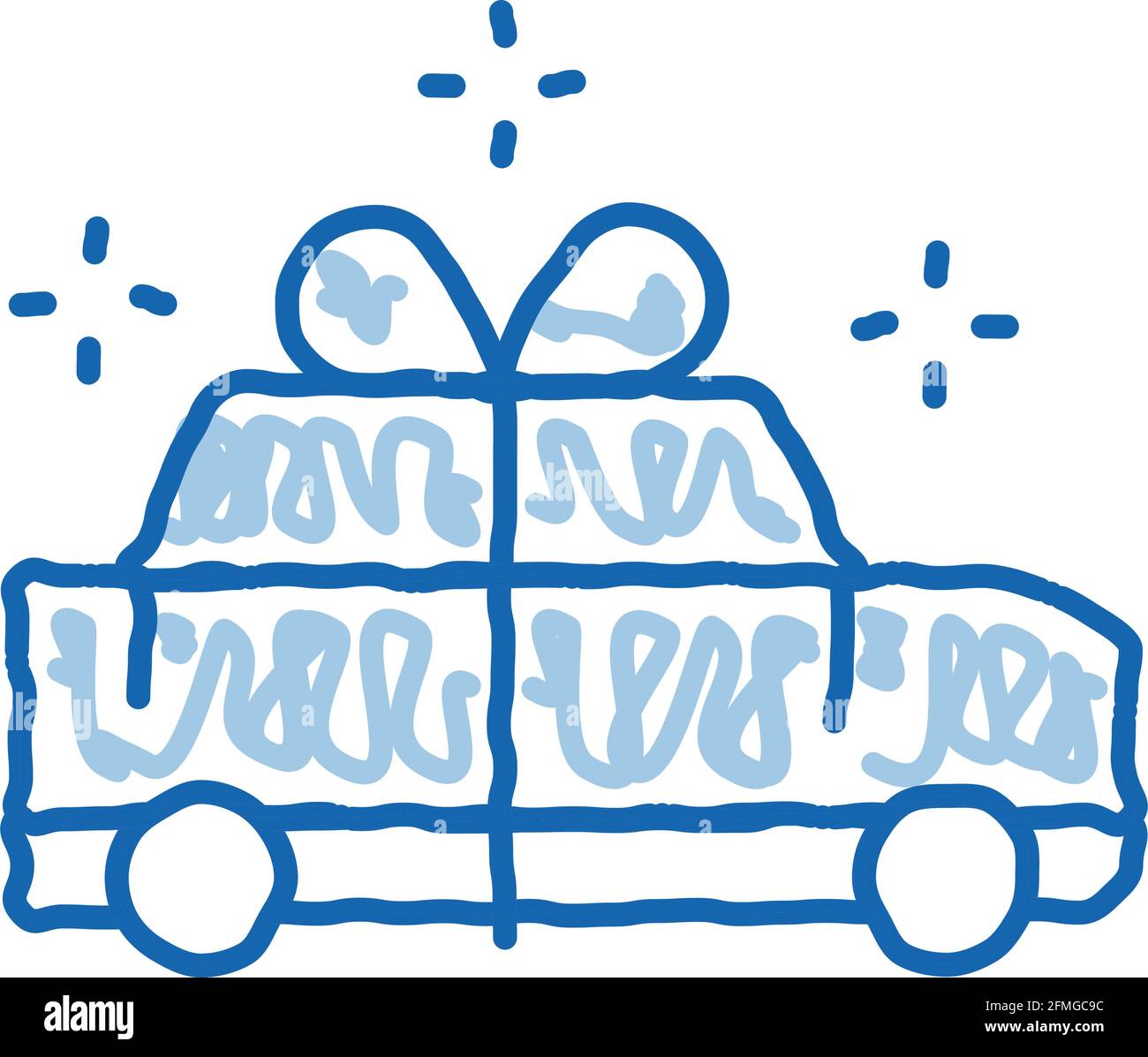 Car Present Gift doodle icon hand drawn illustration Stock Vector Image ...