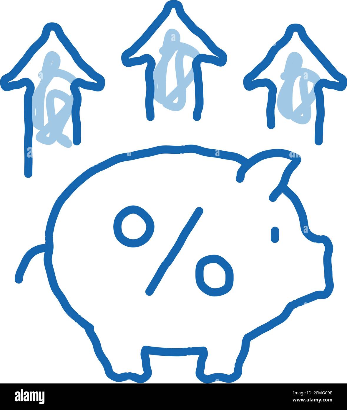 Pig Money Box doodle icon hand drawn illustration Stock Vector Image ...
