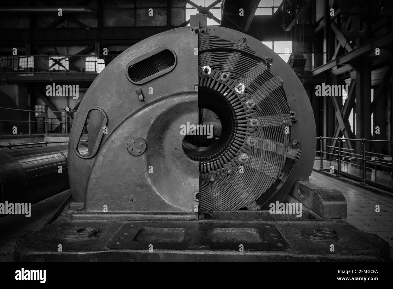 Old Engine of an old Power Plant Stock Photo - Alamy