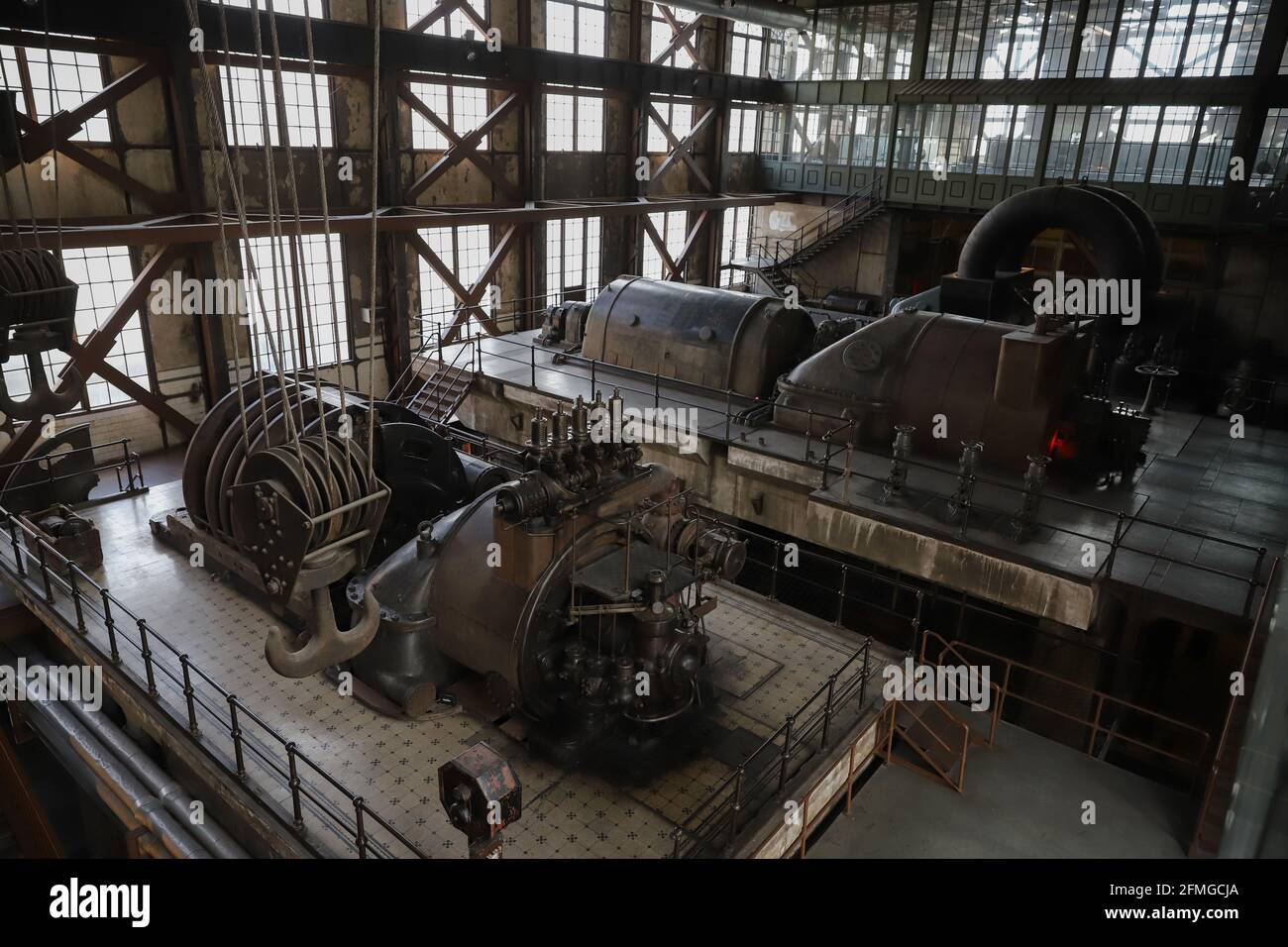 Old Engine of an old Power Plant Stock Photo - Alamy