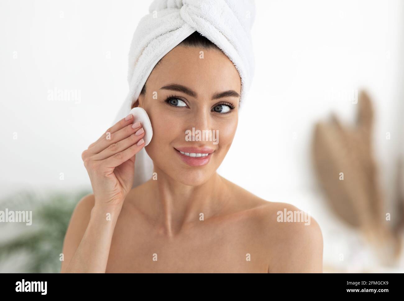 Covid-19 virus and self-isolation at home, makeup removal and cosmetic ...