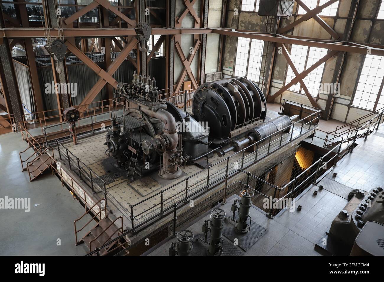 Old Engine of an old Power Plant Stock Photo - Alamy