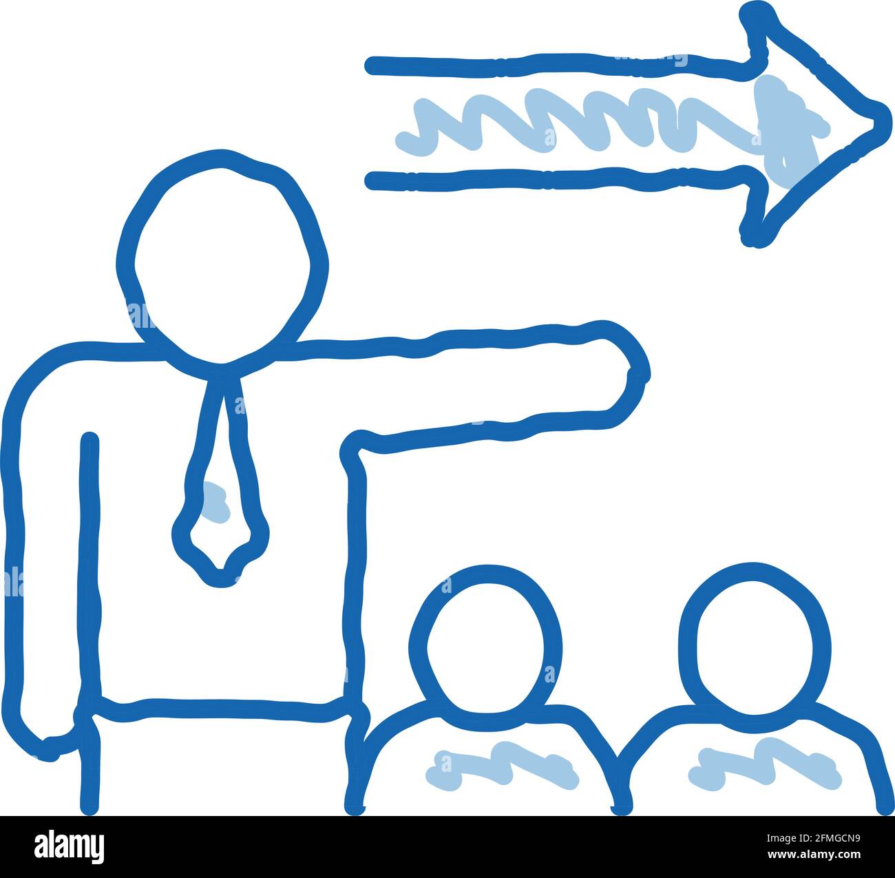 Human Show Arrow doodle icon hand drawn illustration Stock Vector Image ...