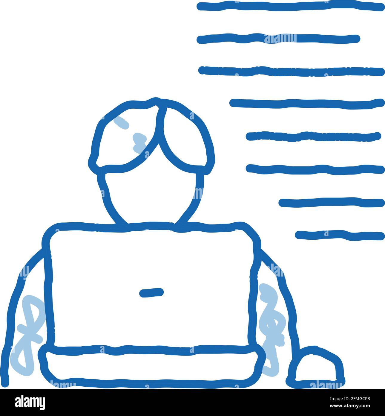 Writer Laptop doodle icon hand drawn illustration Stock Vector Image ...