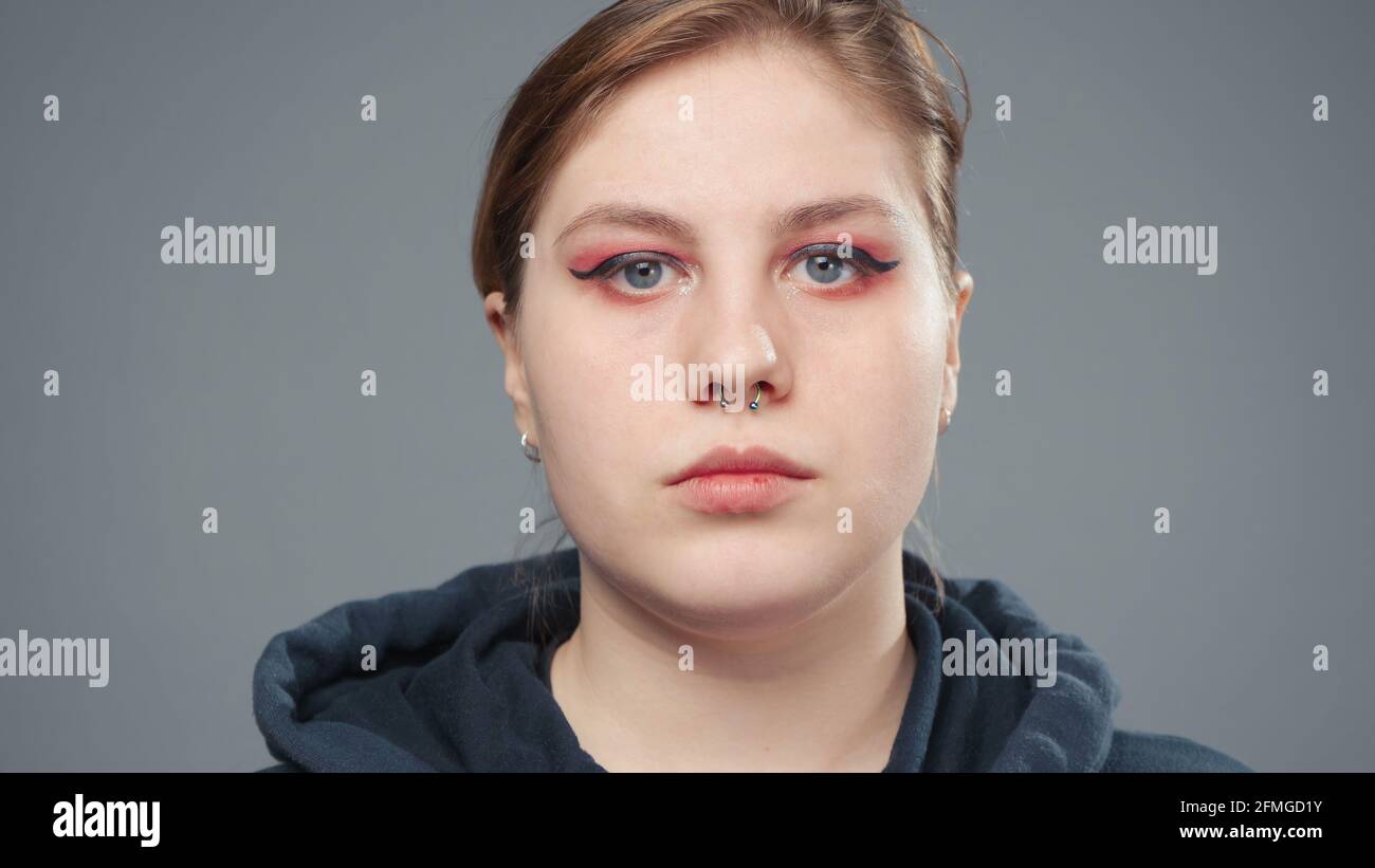 Photo of the young stout woman, portrait Stock Photo - Alamy