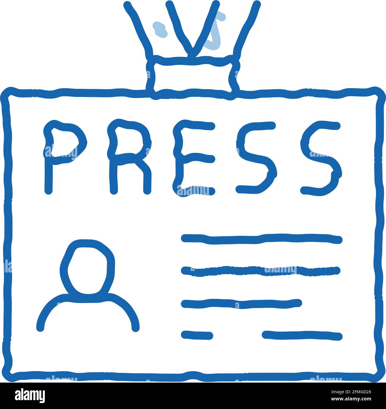 Press Badge Card doodle icon hand drawn illustration Stock Vector Image ...