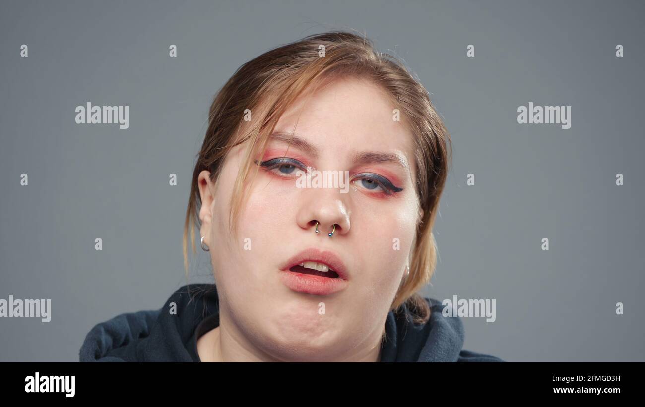 Dullness woman face hi-res stock photography and images - Alamy