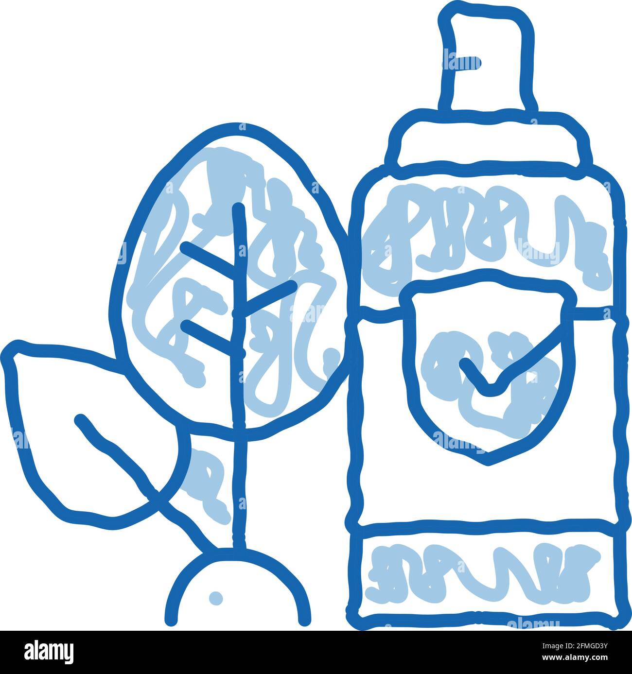 Spray Plant Leaf doodle icon hand drawn illustration Stock Vector Image ...