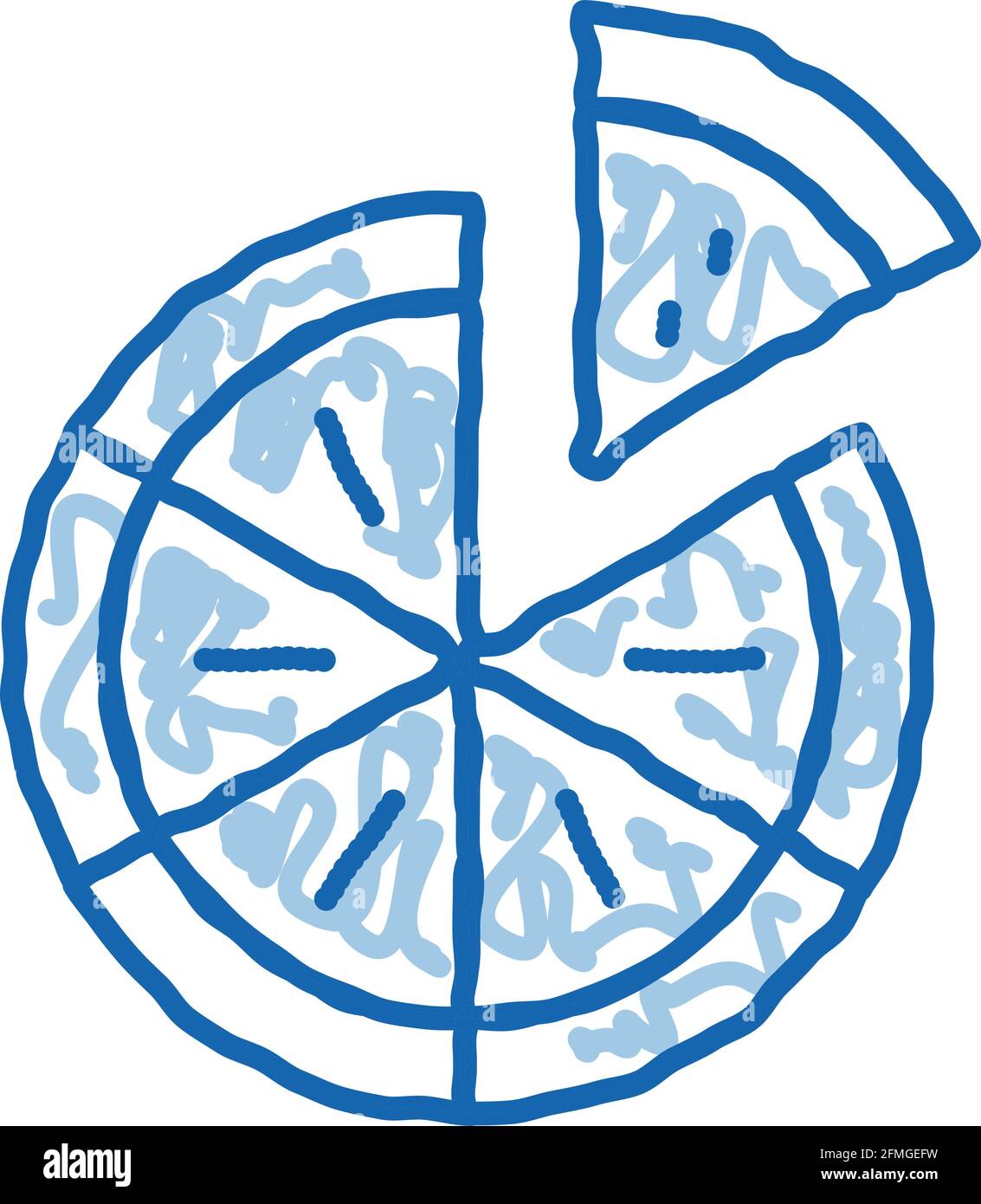 Sliced Pizza doodle icon hand drawn illustration Stock Vector Image ...