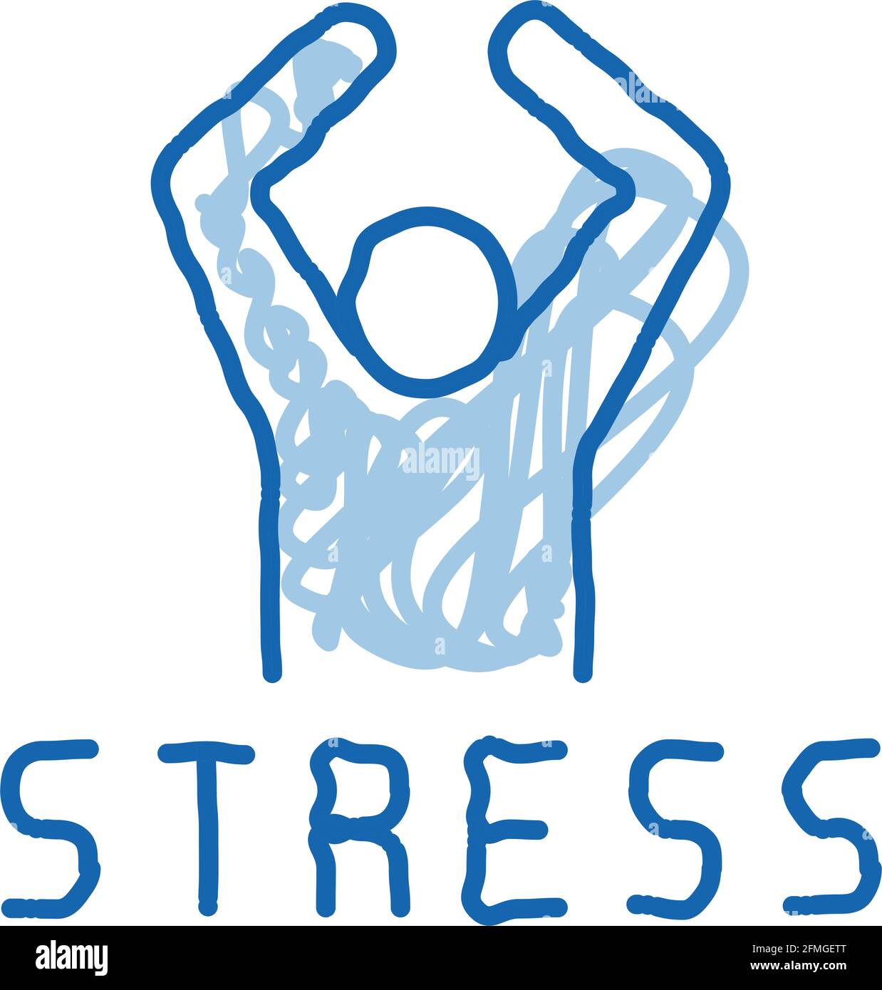 Stress Human doodle icon hand drawn illustration Stock Vector Image ...