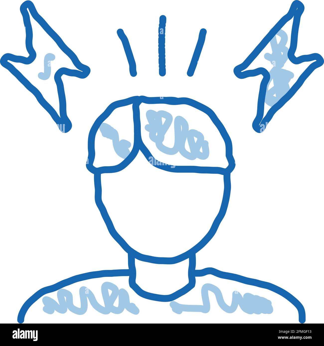 Stressed Man doodle icon hand drawn illustration Stock Vector Image ...