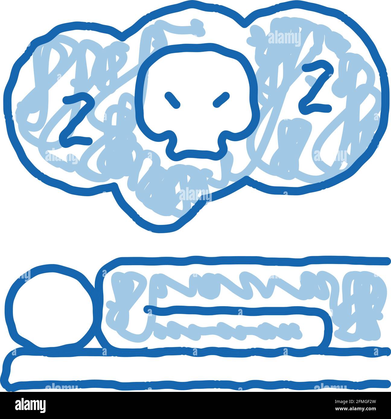 Dead Sleep Man doodle icon hand drawn illustration Stock Vector Image ...