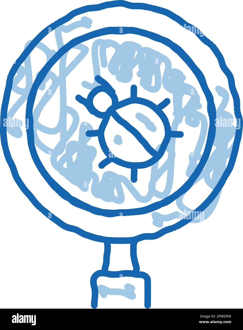 Bug Magnifier doodle icon hand drawn illustration Stock Vector Image ...