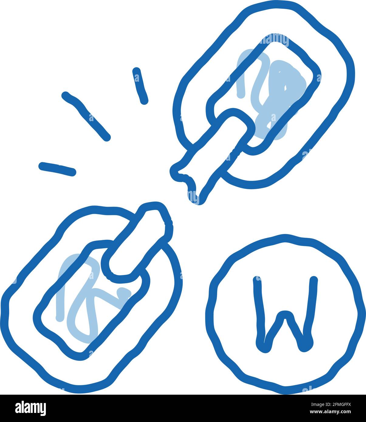 Broken Chain doodle icon hand drawn illustration Stock Vector Image ...