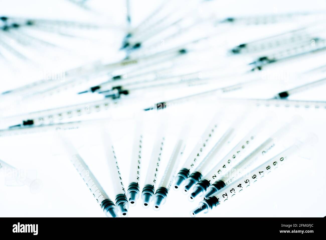Tuberculin Injection syringes on white background Stock Photo - Alamy