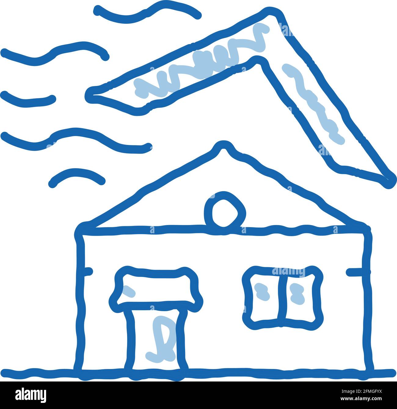 Roof Tear Down doodle icon hand drawn illustration Stock Vector Image ...