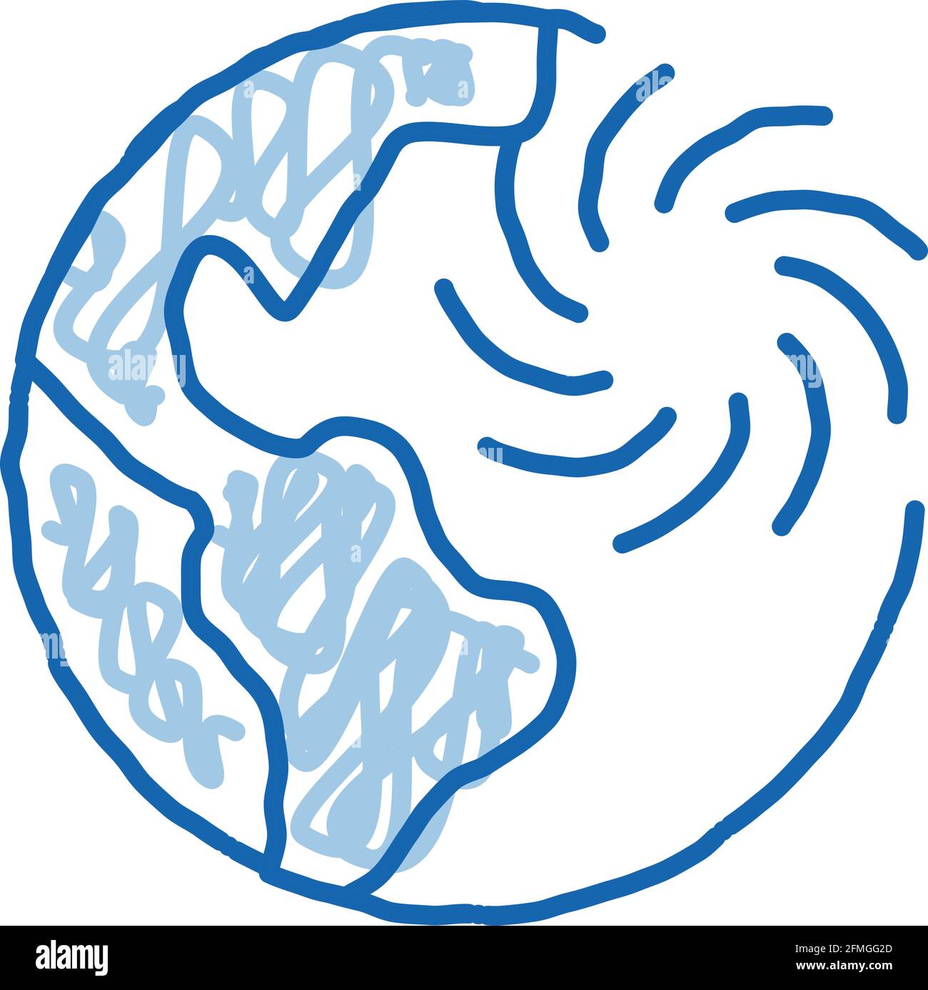 Cyclone Planet Doodle Icon Hand Drawn Illustration Stock Vector Image