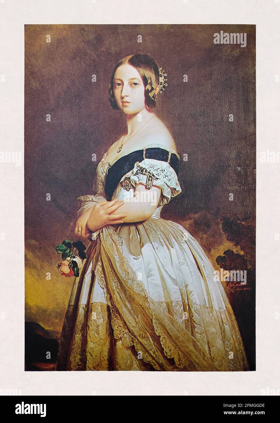 Portrait of Queen Victoria 1st made by Winterhalter in 1842 Stock Photo ...