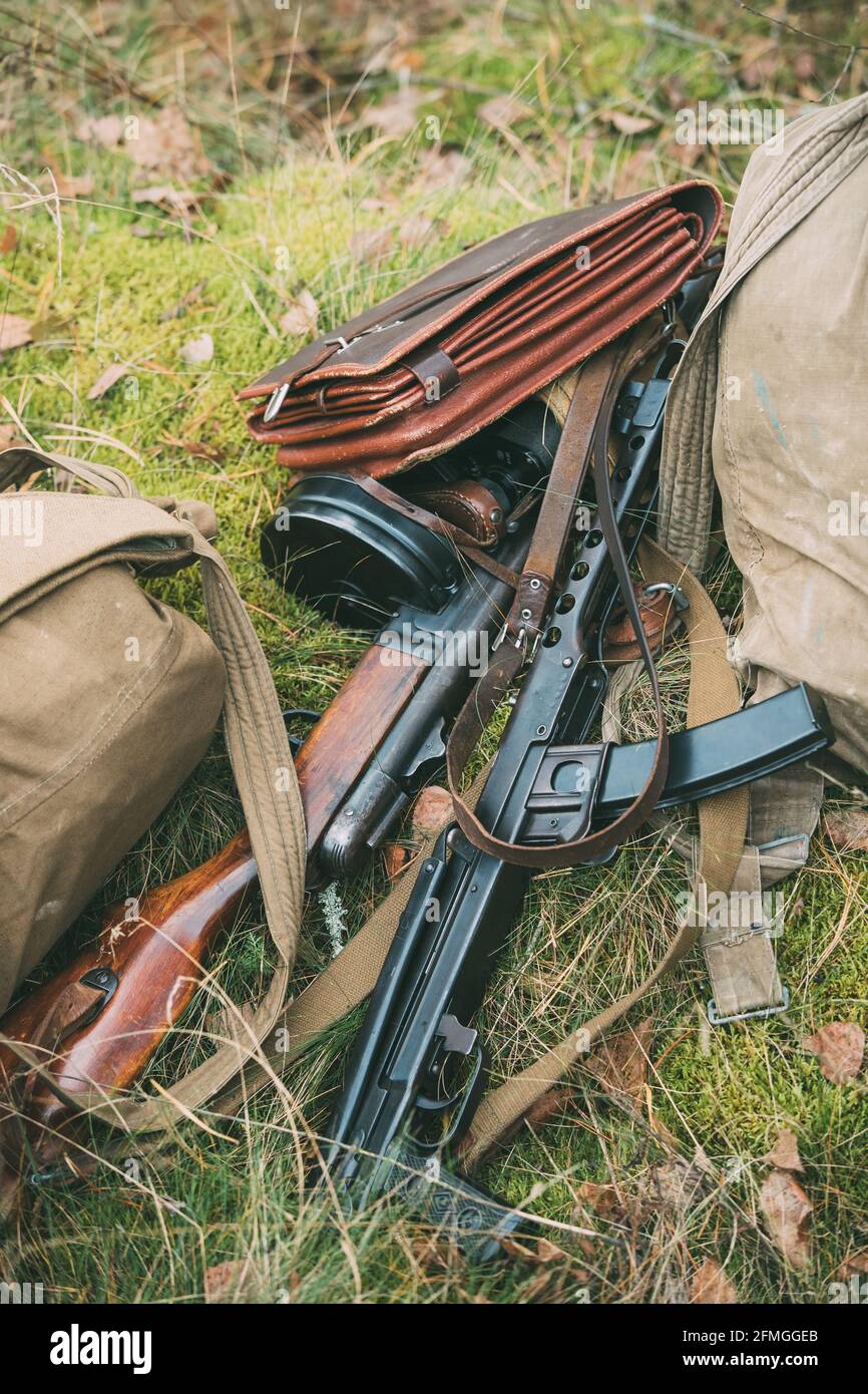 Old Soviet Russian Red Army Submachine Gun PPS-43 Of World War II Lying ...