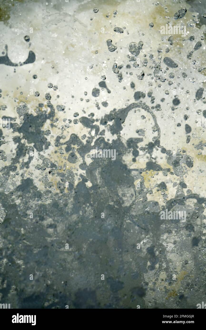 Water splashes from waterfall close-up. Beauty of clear spring water ...