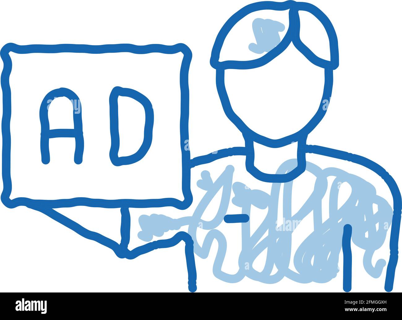 Ad for Courier Position doodle icon hand drawn illustration Stock ...