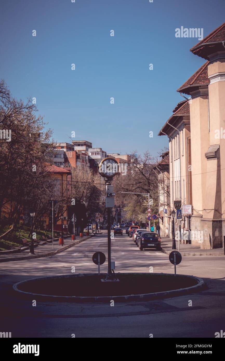 The clock in the middle of the roundabout Stock Photo - Alamy