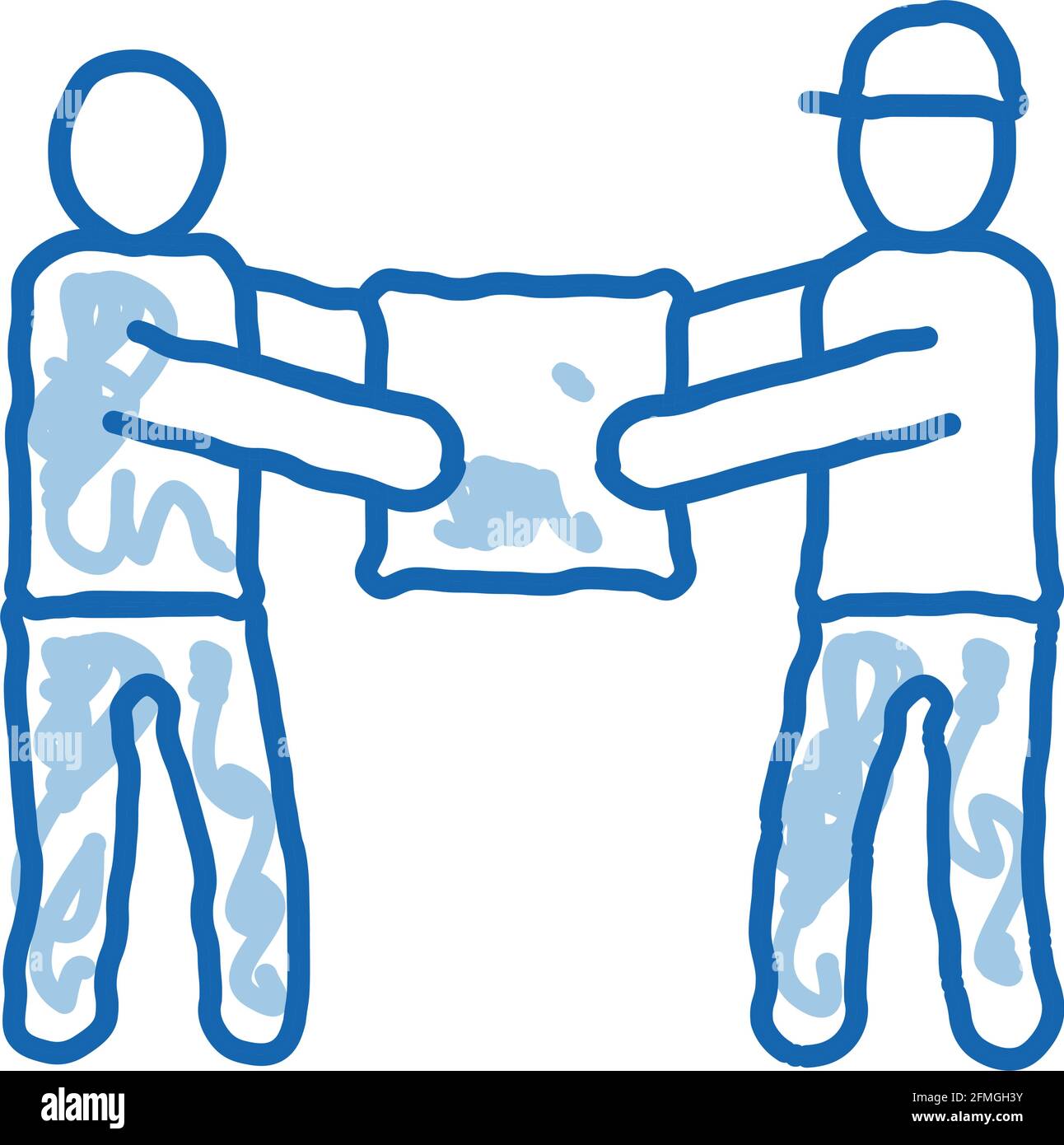 Transfer and Issue of Parcel doodle icon hand drawn illustration Stock ...