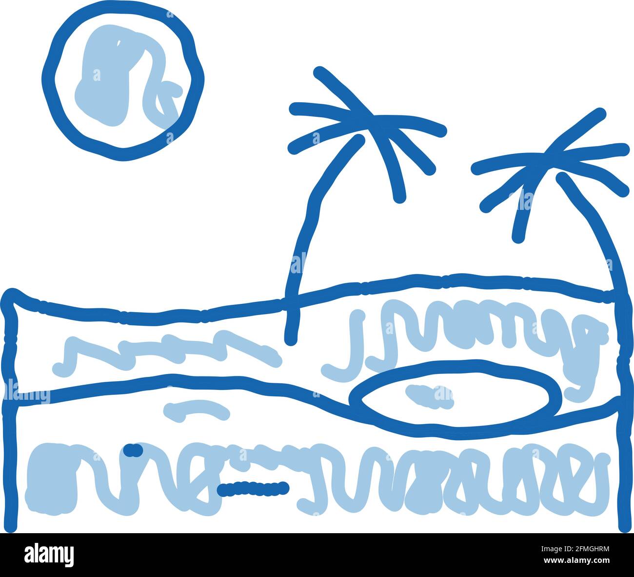 Sandy Landscape doodle icon hand drawn illustration Stock Vector Image ...