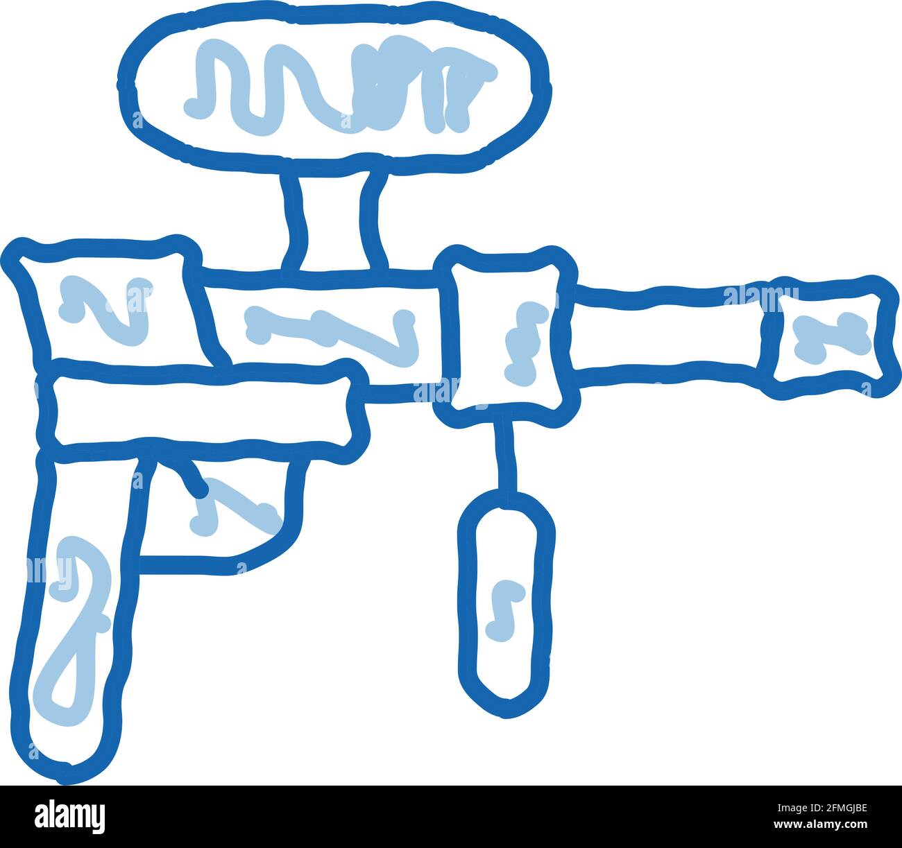 Paintball Gun doodle icon hand drawn illustration Stock Vector Image ...