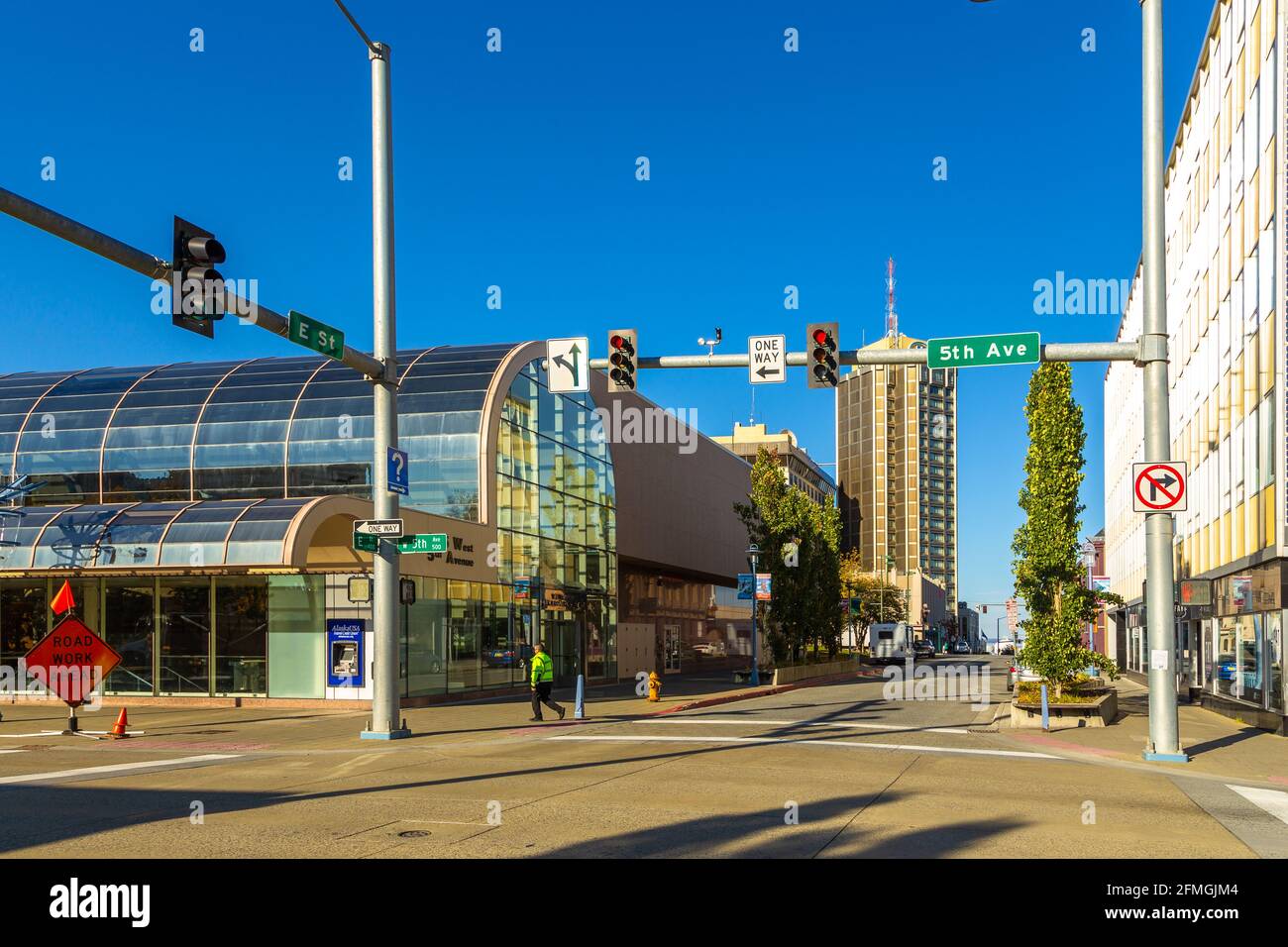 Anchorage, Alaska, USA - 30 September 2020: Tall buildings along Main ...