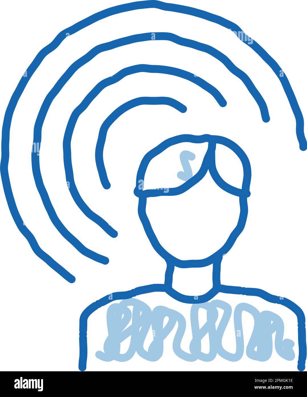 Male Hearing doodle icon hand drawn illustration Stock Vector Image ...
