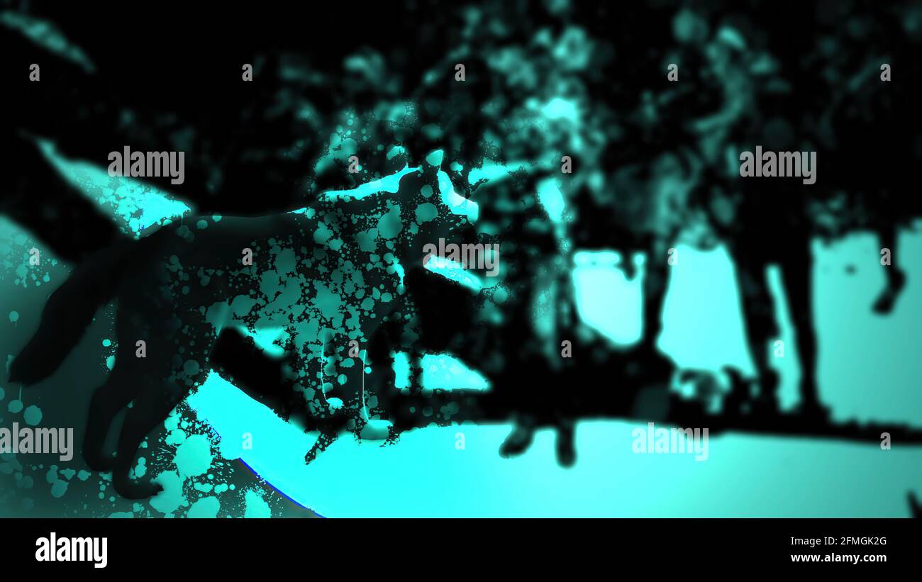 3D illustration - Horror Zombie with wolf Stock Photo - Alamy