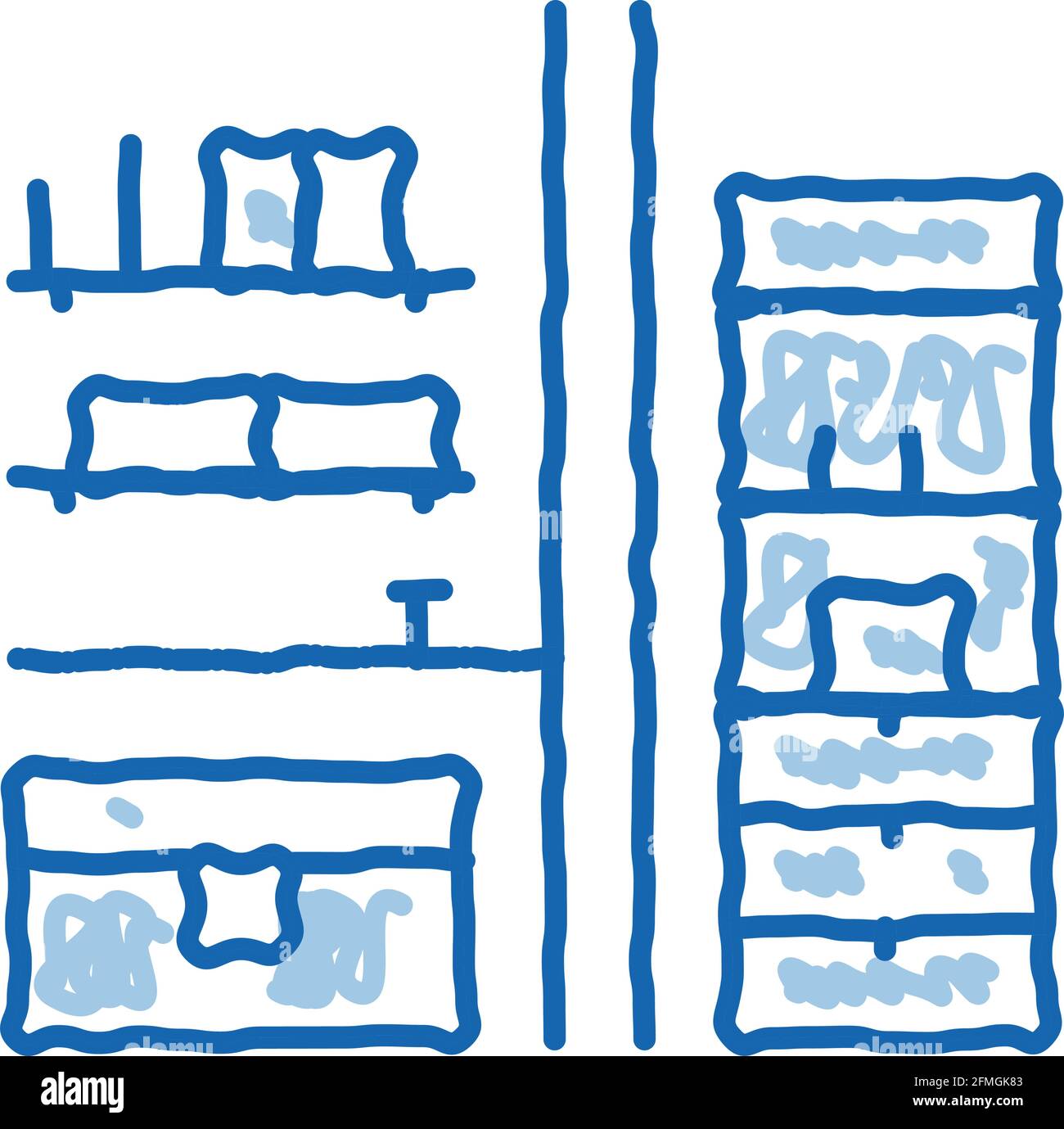 Chest of Drawers doodle icon hand drawn illustration Stock Vector Image ...