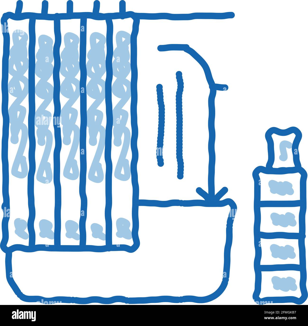 Bathroom Doodle Icon Hand Drawn Illustration Stock Vector Image And Art