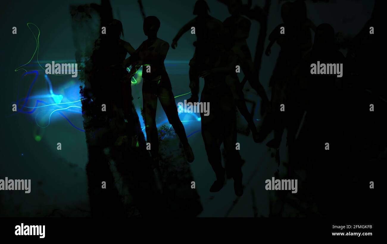 3D illustration - Horror Zombie with Effects Stock Photo - Alamy