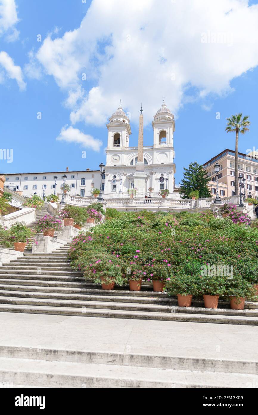 Spanish Steps and church of Trinita dei Monti in Rome Italy Stock Photo ...