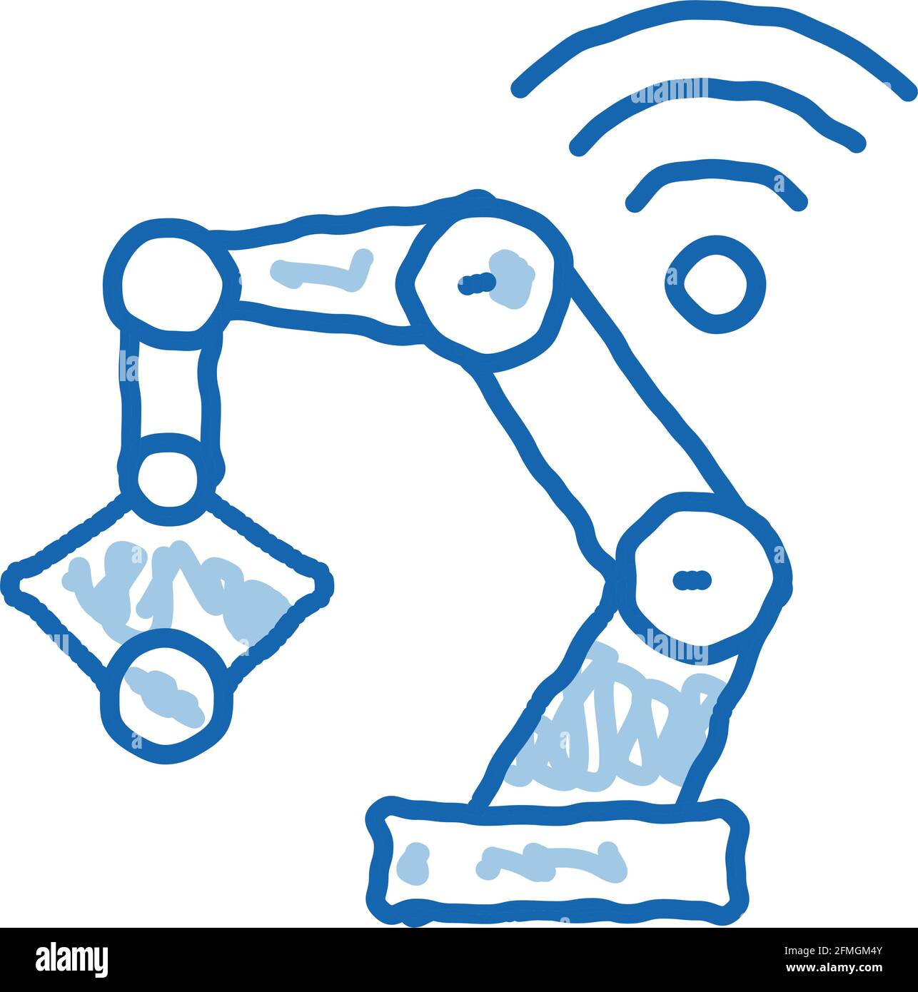 Smart Robot doodle icon hand drawn illustration Stock Vector Image ...