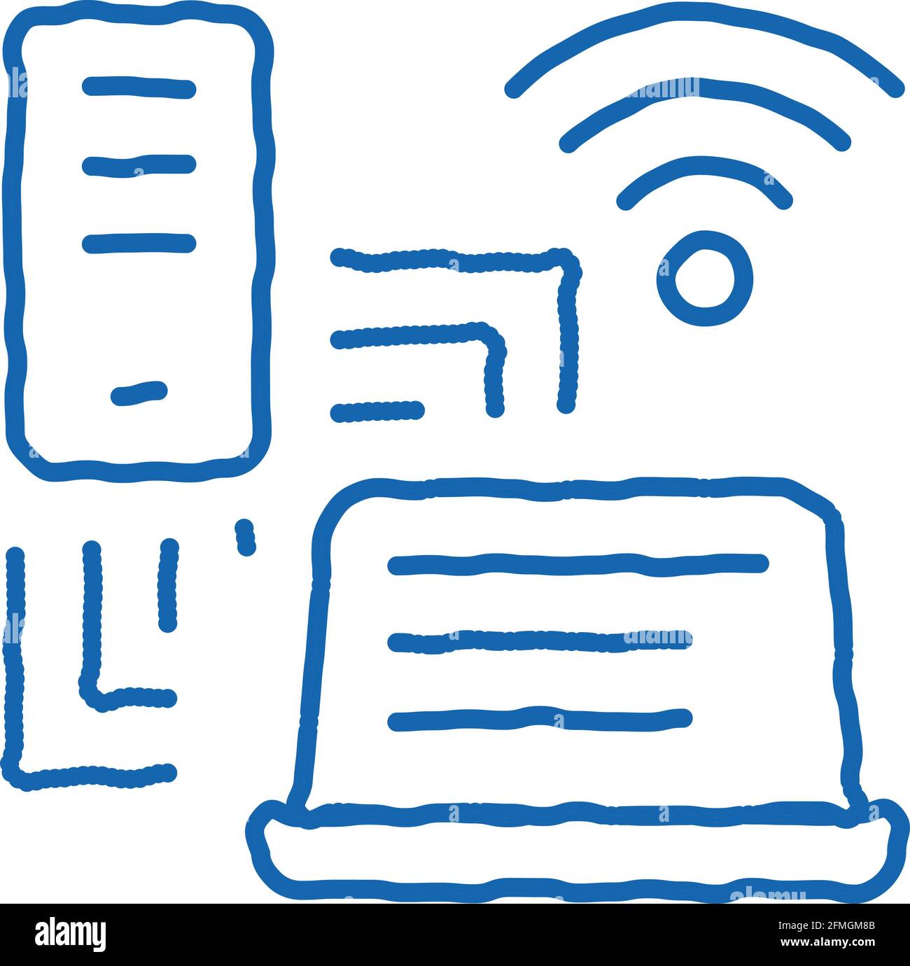 Wi-Fi Network Spreads doodle icon hand drawn illustration Stock Vector ...