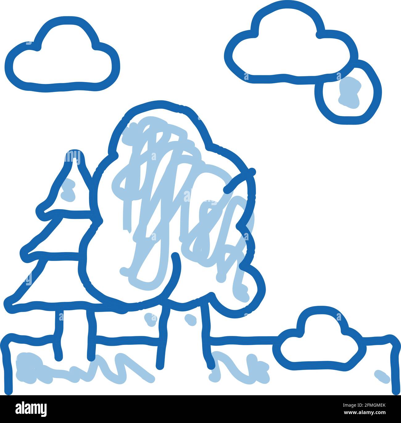 Diverse Forest doodle icon hand drawn illustration Stock Vector Image ...