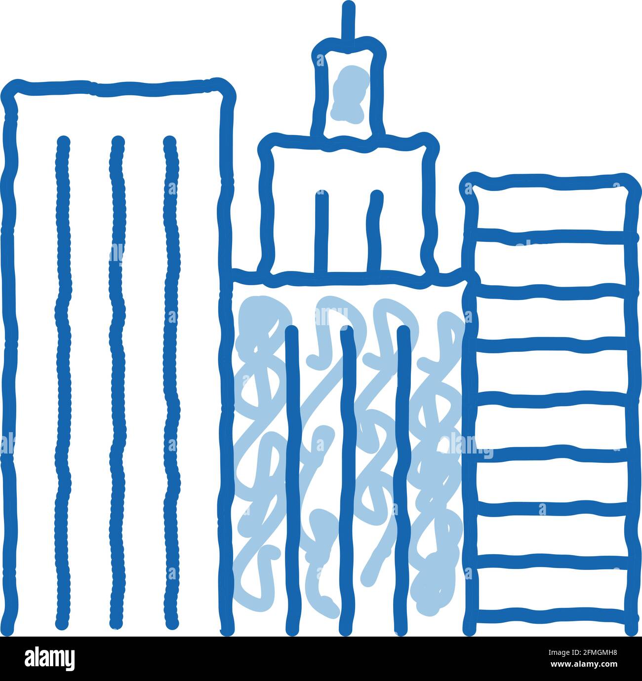 High-Rise Buildings View doodle icon hand drawn illustration Stock ...