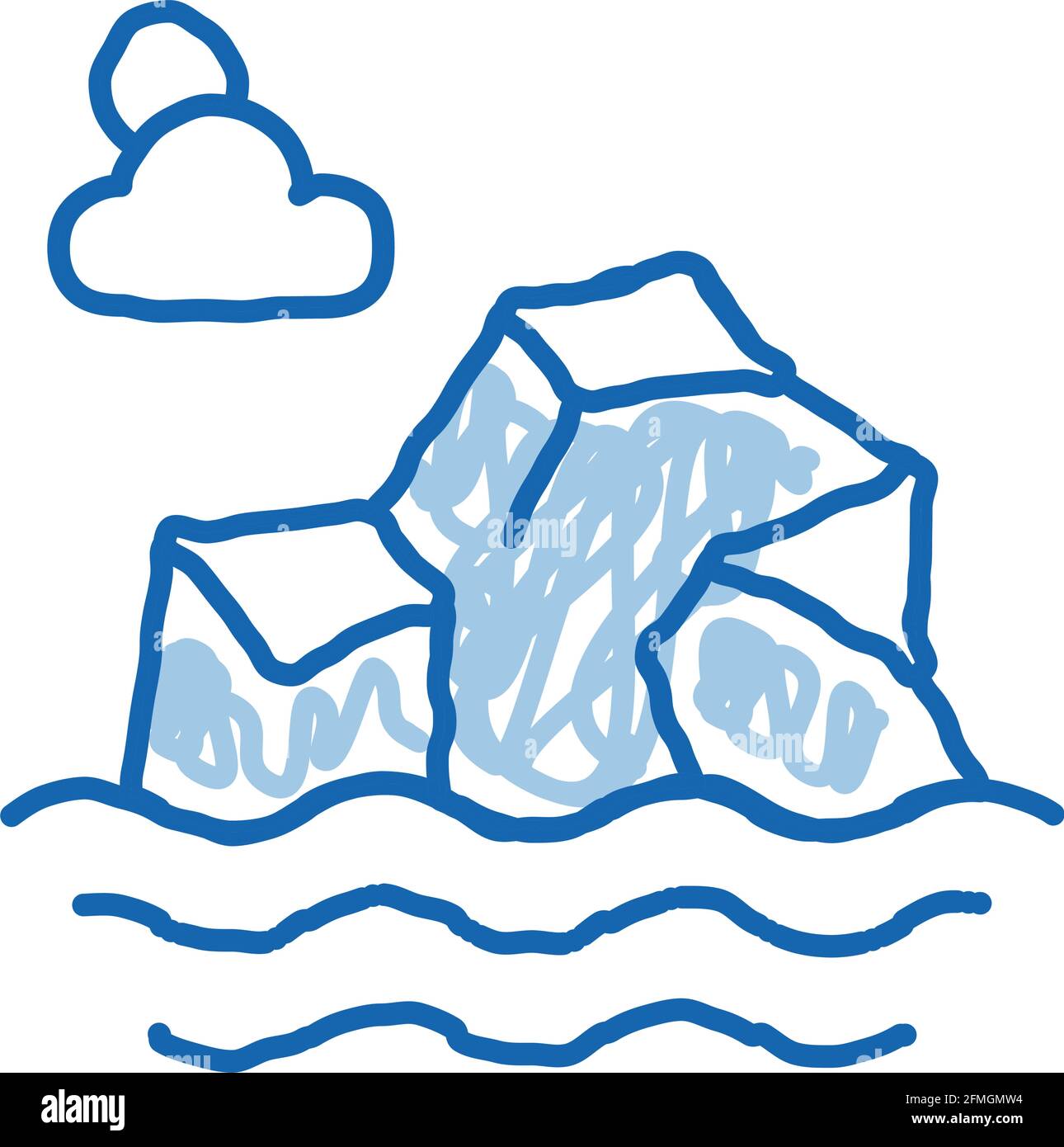 Iceberg in Sea doodle icon hand drawn illustration Stock Vector Image ...