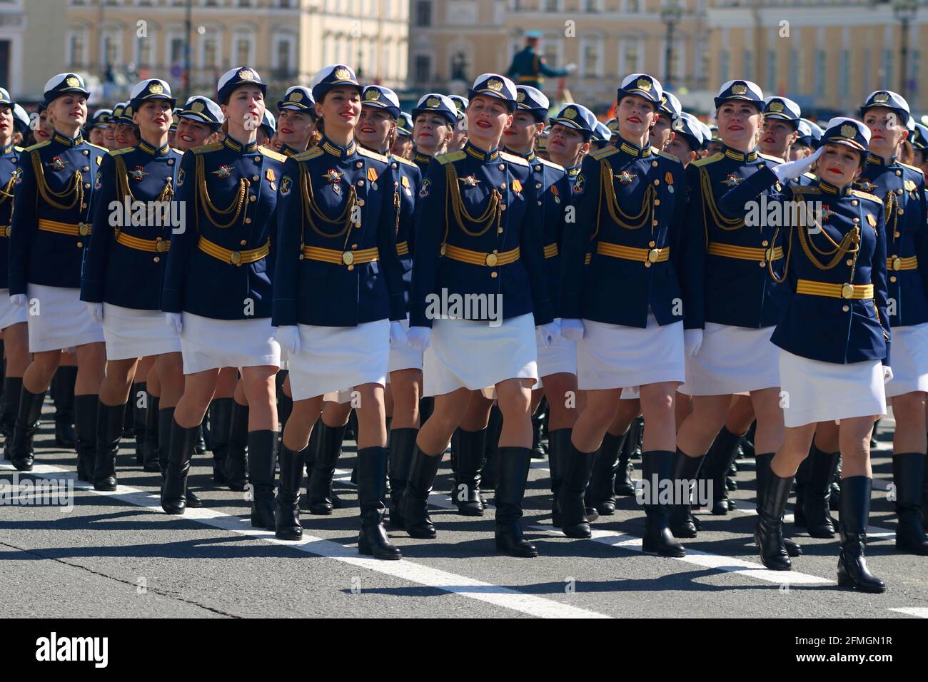 Soldiers of the Russian army parade on the palace Square to mark the ...