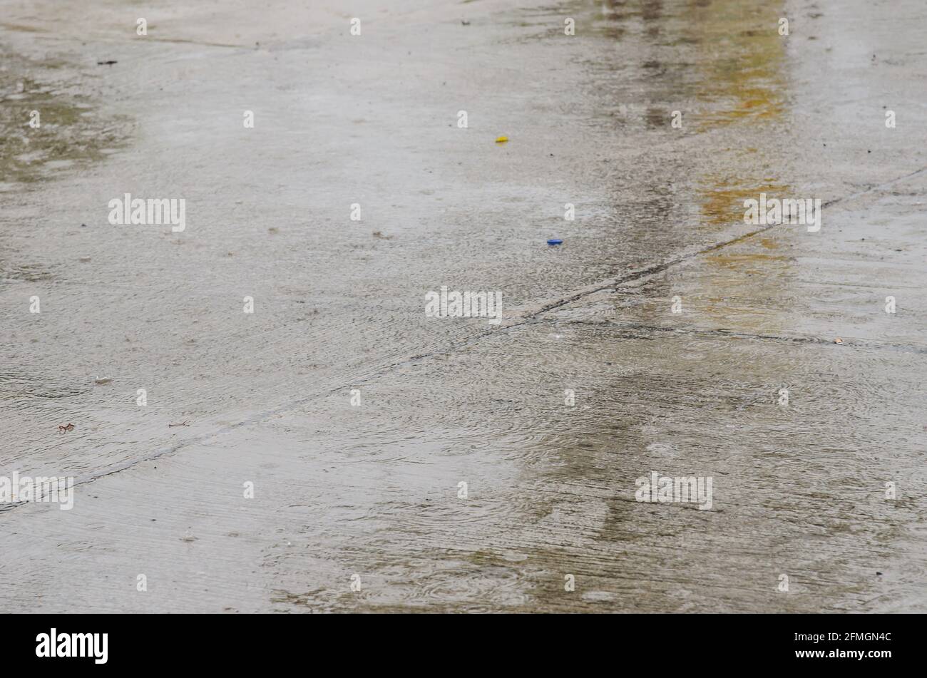 Rain falling down outdoor on floor ground. Vintage tone Stock Photo - Alamy