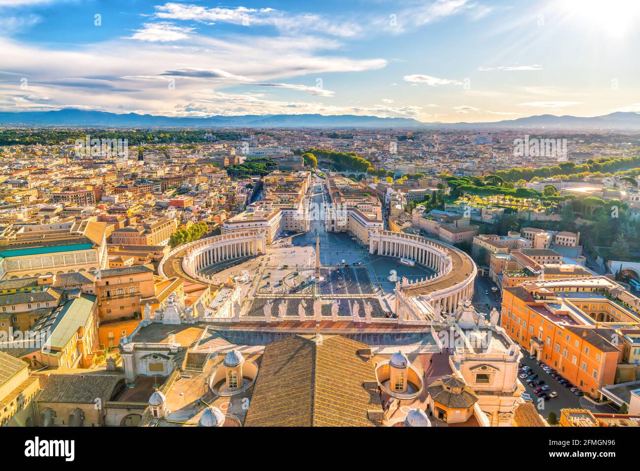 Saint Peter's Square in Vatican , Rome from top view Stock Photo - Alamy