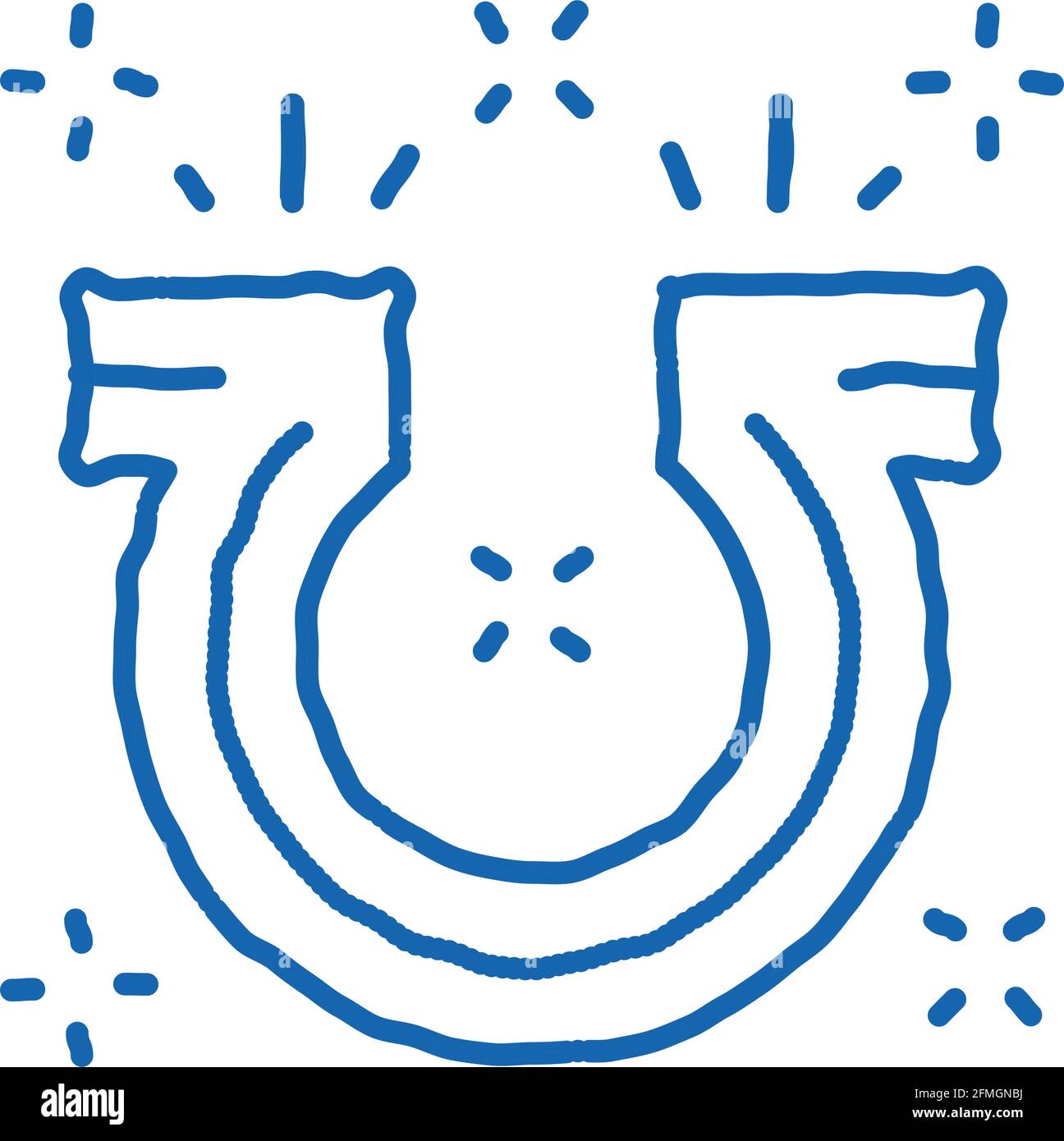 Horseshoe for Good Luck doodle icon hand drawn illustration Stock ...