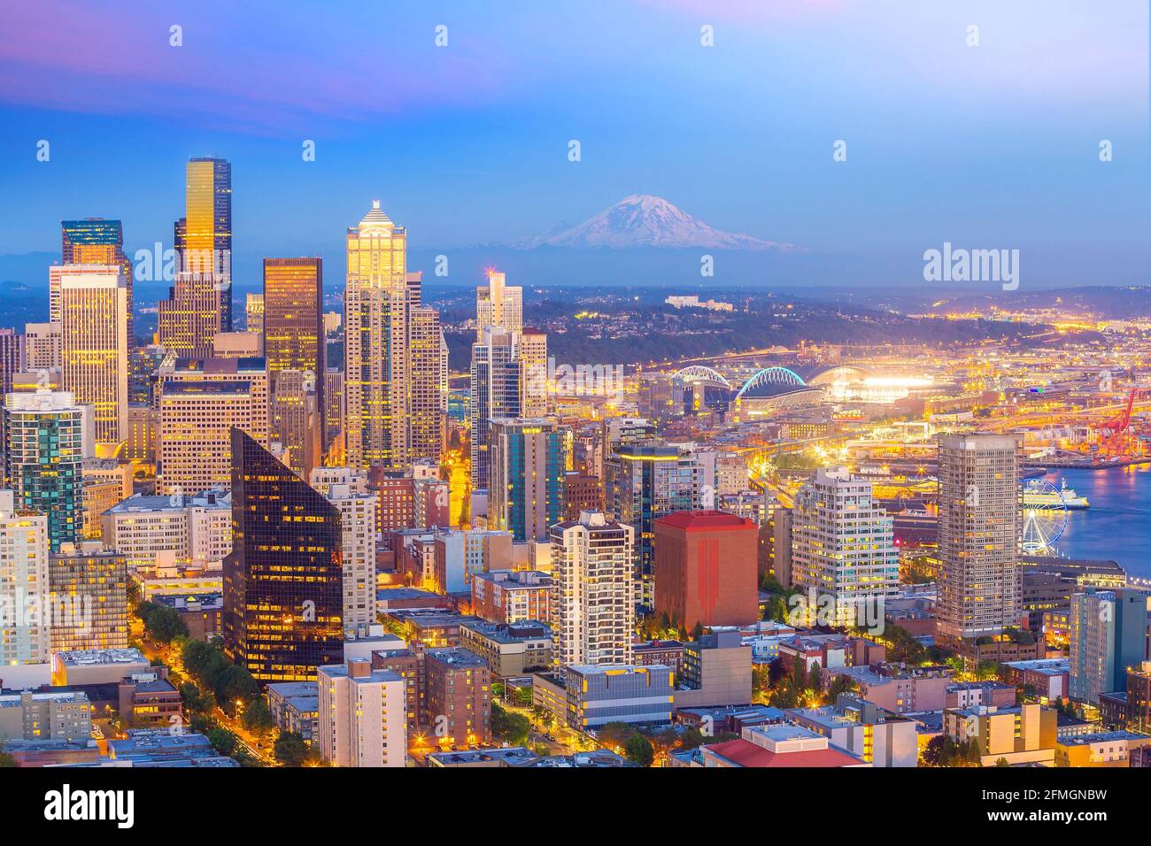Seattle city downtown skyline cityscape in Washington State, USA Stock ...